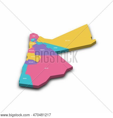Jordan Political Map Vector & Photo (Free Trial) | Bigstock