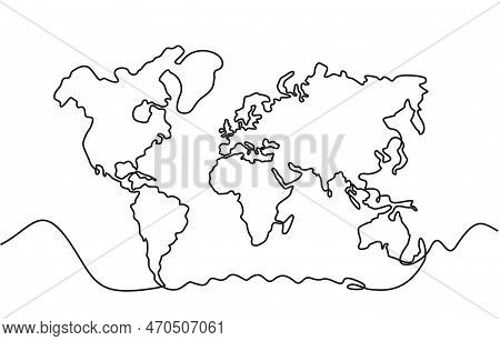 World Map Continuous Vector & Photo (Free Trial) | Bigstock