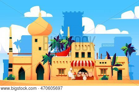 Desert Town. Arabian Vector & Photo (Free Trial) | Bigstock