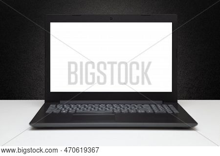 Front View Open Laptop Image & Photo (Free Trial) | Bigstock