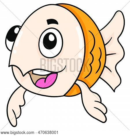 Cute Goldfish Happy Vector & Photo (Free Trial) | Bigstock