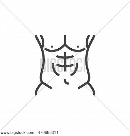 Muscular Torso Line Vector & Photo (Free Trial) | Bigstock