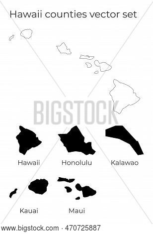 Hawaii Map Shapes Vector & Photo (Free Trial) | Bigstock
