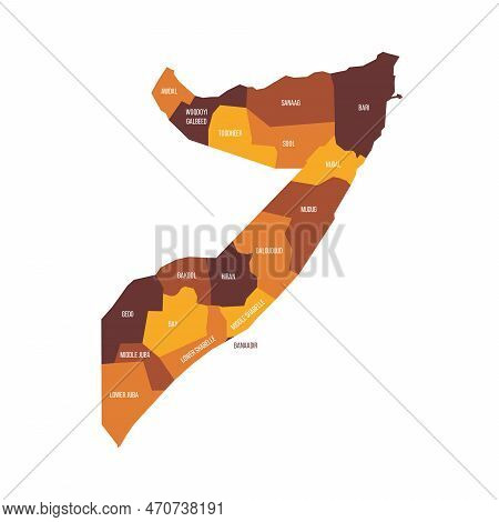 Somalia Political Map Vector & Photo (Free Trial) | Bigstock