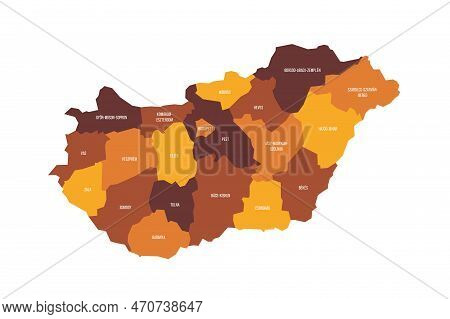 Hungary Political Map Vector & Photo (Free Trial) | Bigstock