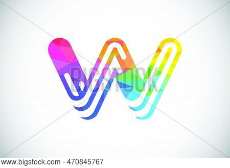 Initial Low Poly W Vector & Photo (Free Trial) | Bigstock