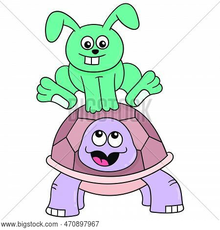 Rabbit Tortoise Vector & Photo (Free Trial) | Bigstock