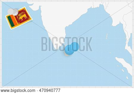 Map Sri Lanka Pinned Vector & Photo (Free Trial) | Bigstock