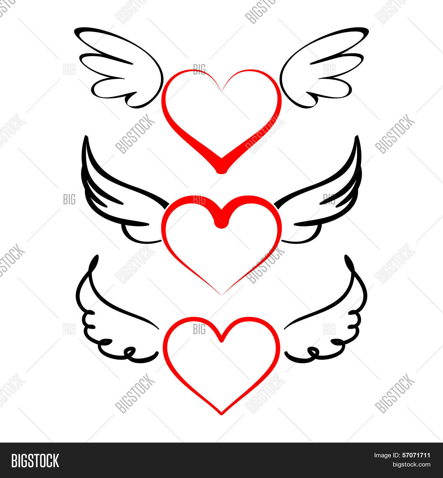 Heart Wings Vector & Photo (Free Trial) | Bigstock