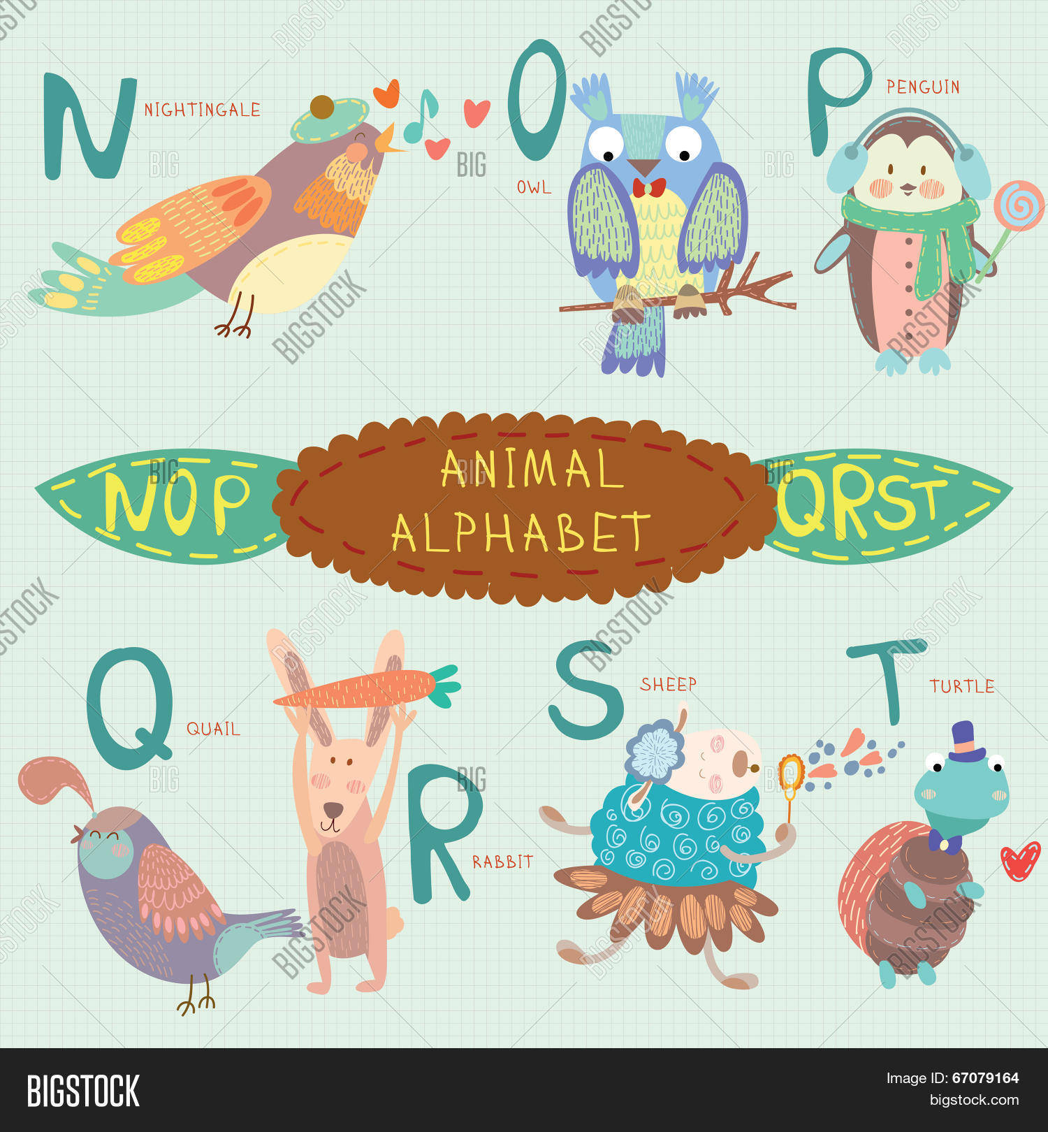 Very Cute Alphabet. N Vector & Photo (Free Trial) | Bigstock