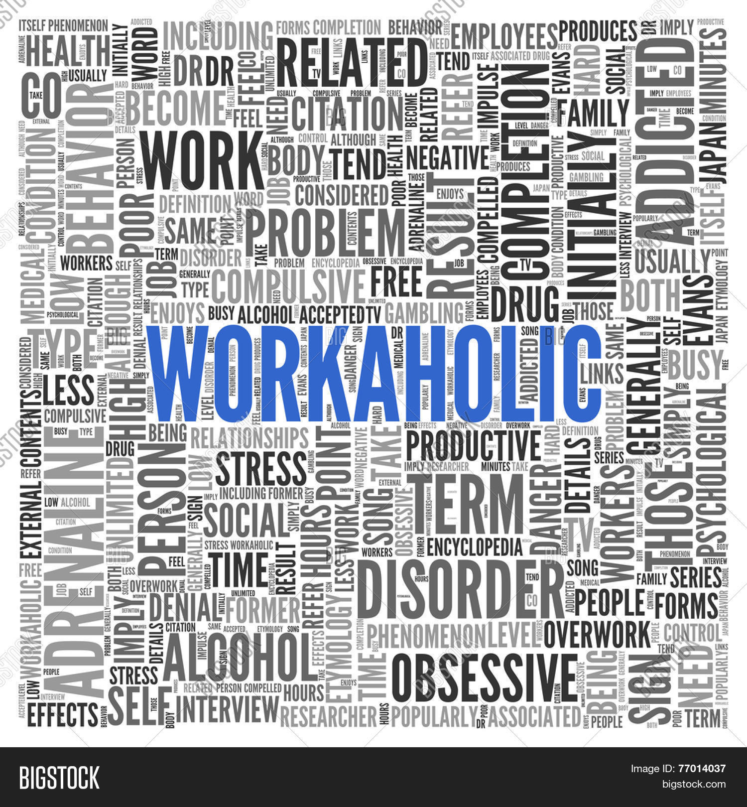 Close Blue WORKAHOLIC Image & Photo (Free Trial) | Bigstock