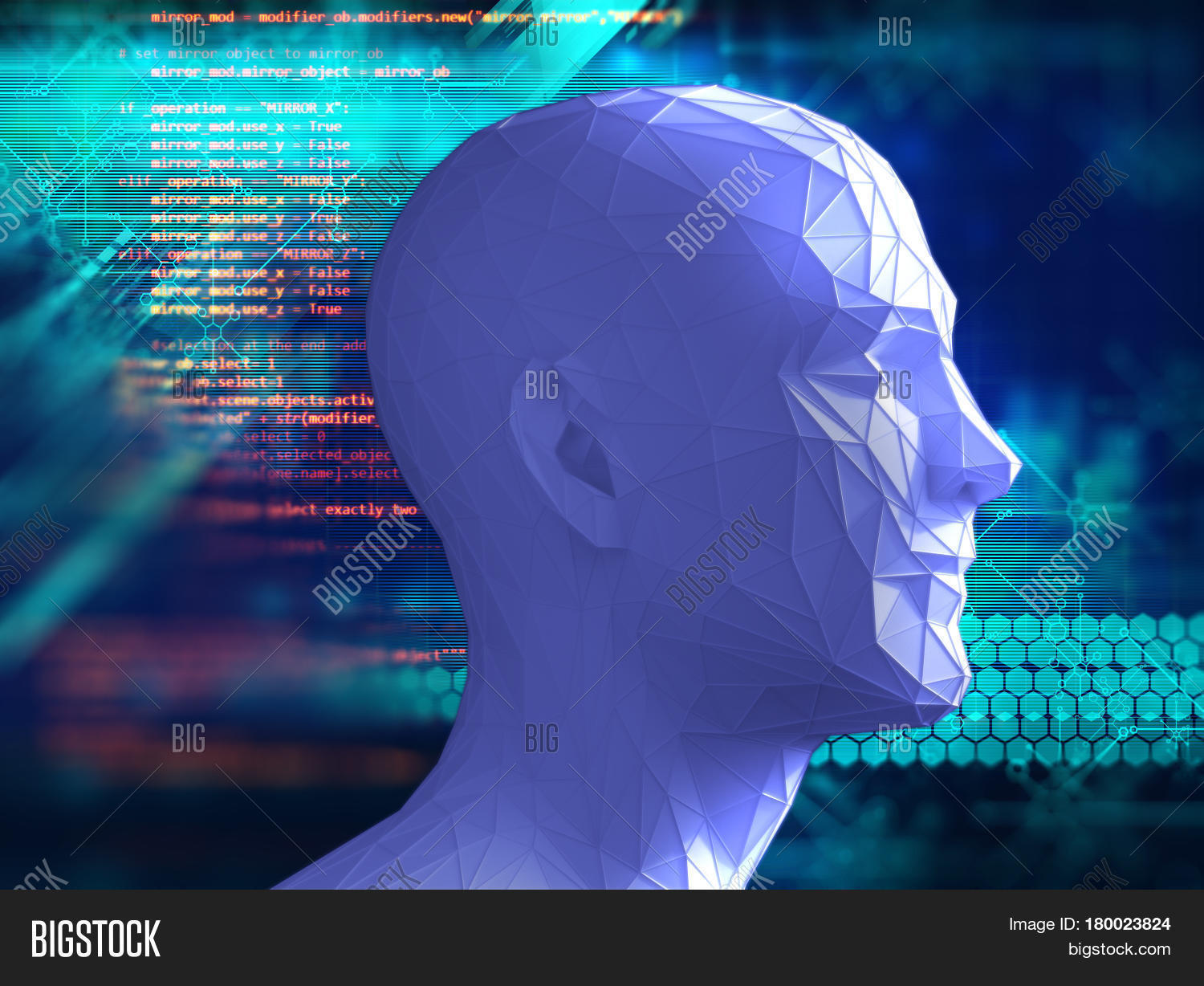 Low Polygon Human Head Image & Photo (Free Trial) | Bigstock