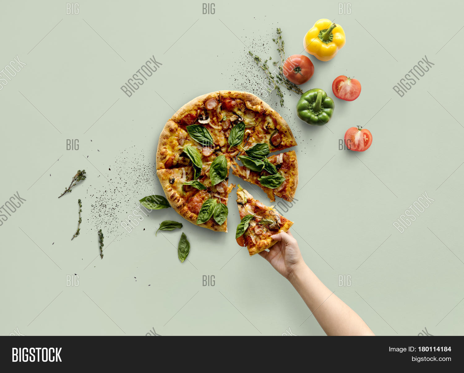 Hand Taking Slice Image & Photo (Free Trial) | Bigstock