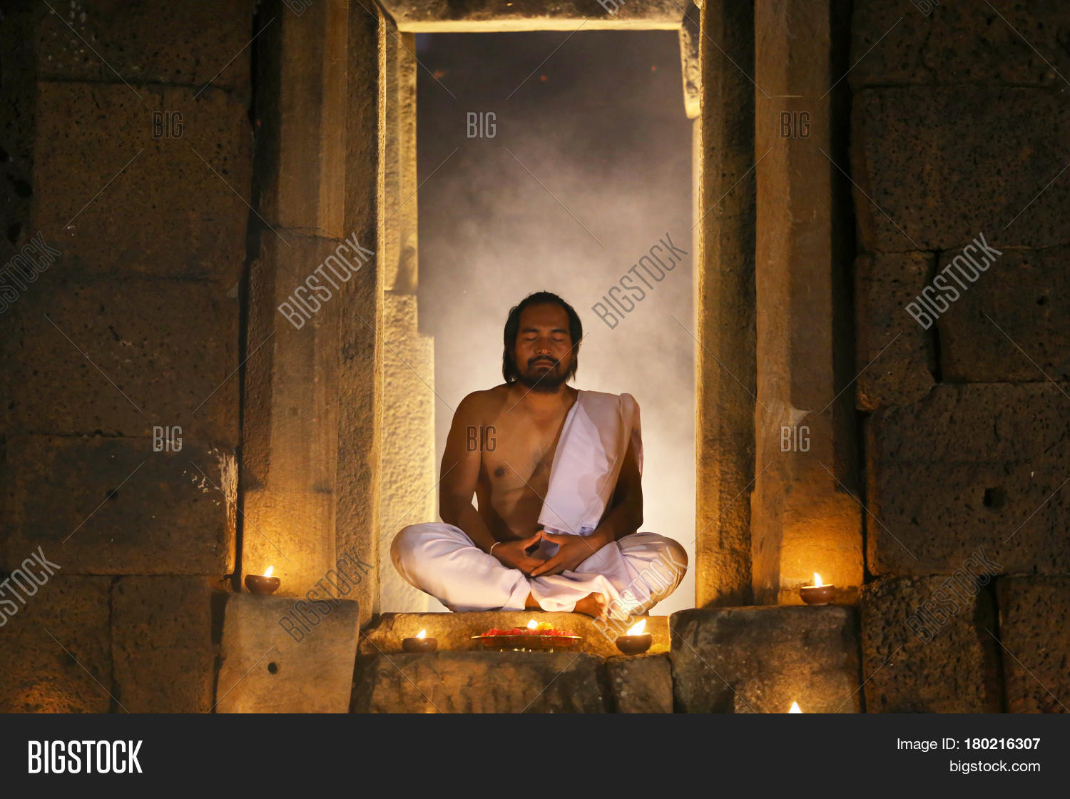 Priest Yogi Sitting Image & Photo (Free Trial) | Bigstock