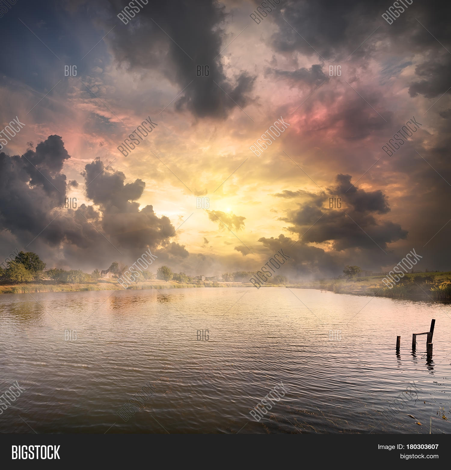 Dawn Over Lake Summer Image & Photo (Free Trial) | Bigstock