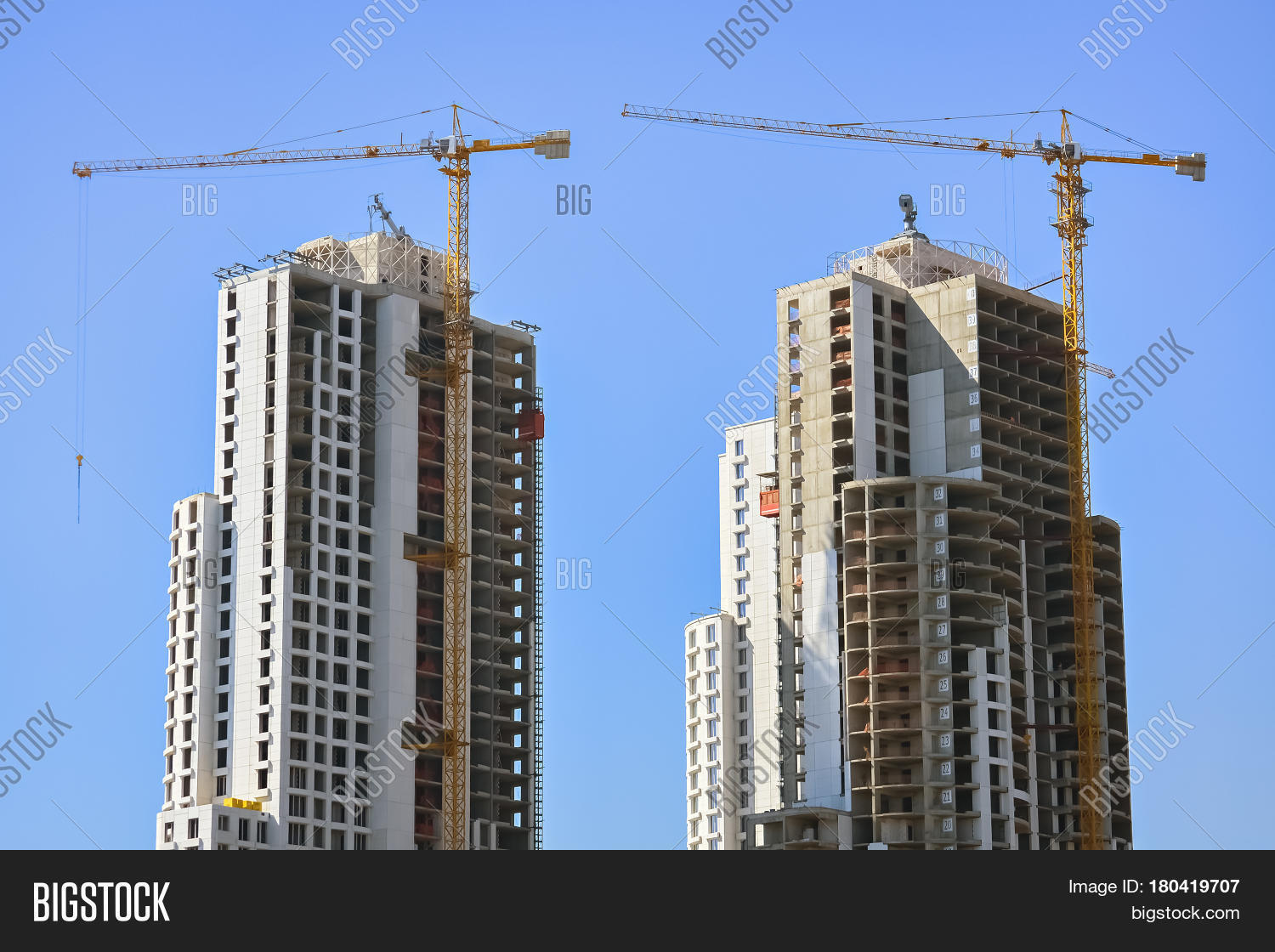 Two Cranes Skyscrapers Image & Photo (Free Trial) | Bigstock
