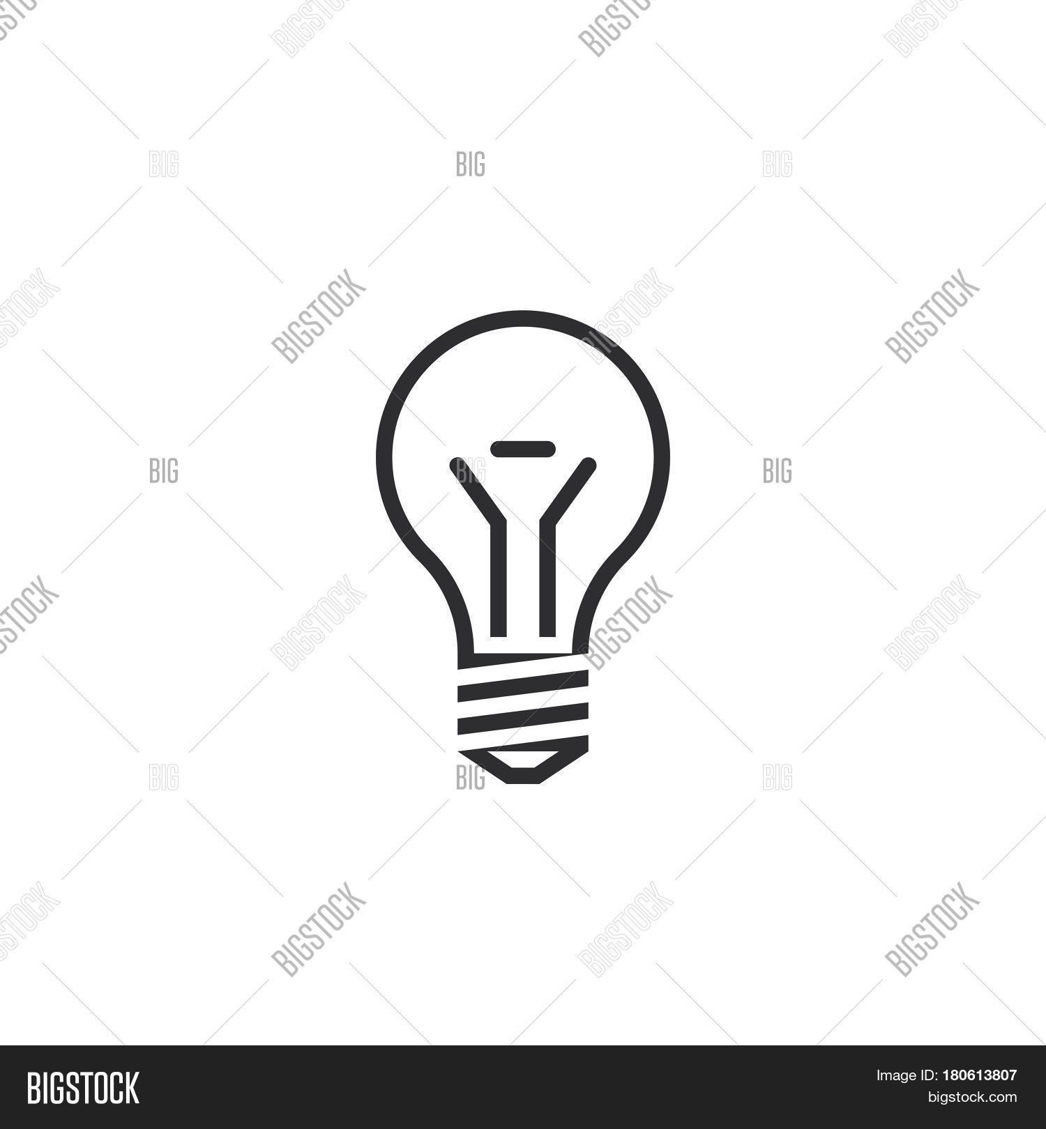 Lightbulb Line Icon, Vector & Photo (Free Trial) | Bigstock