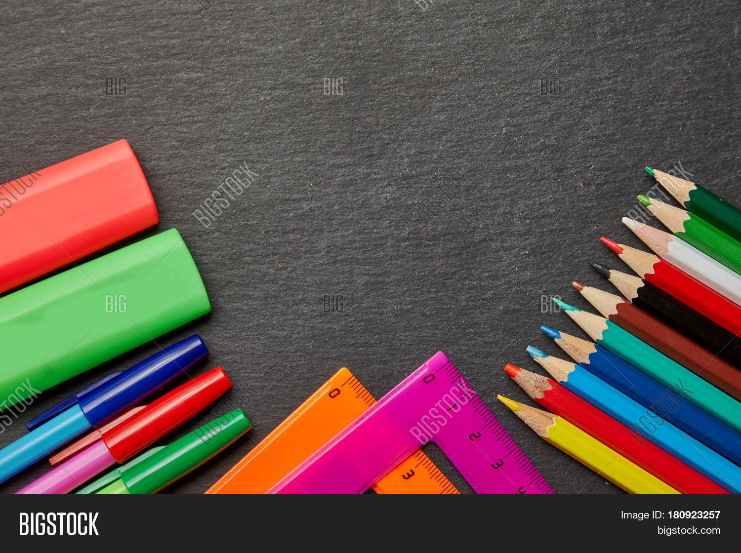 School Supplies Bottom Image & Photo (Free Trial) | Bigstock