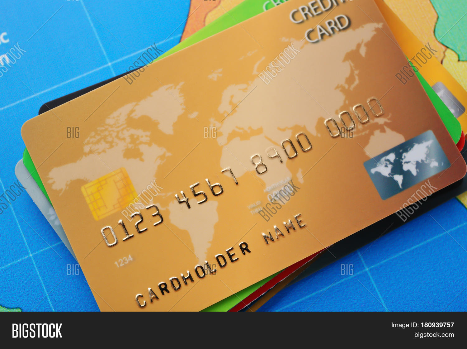 Credit Cards On World Image & Photo (Free Trial) | Bigstock