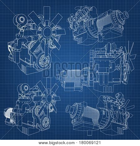 Big Diesel Engine Vector & Photo (Free Trial) | Bigstock
