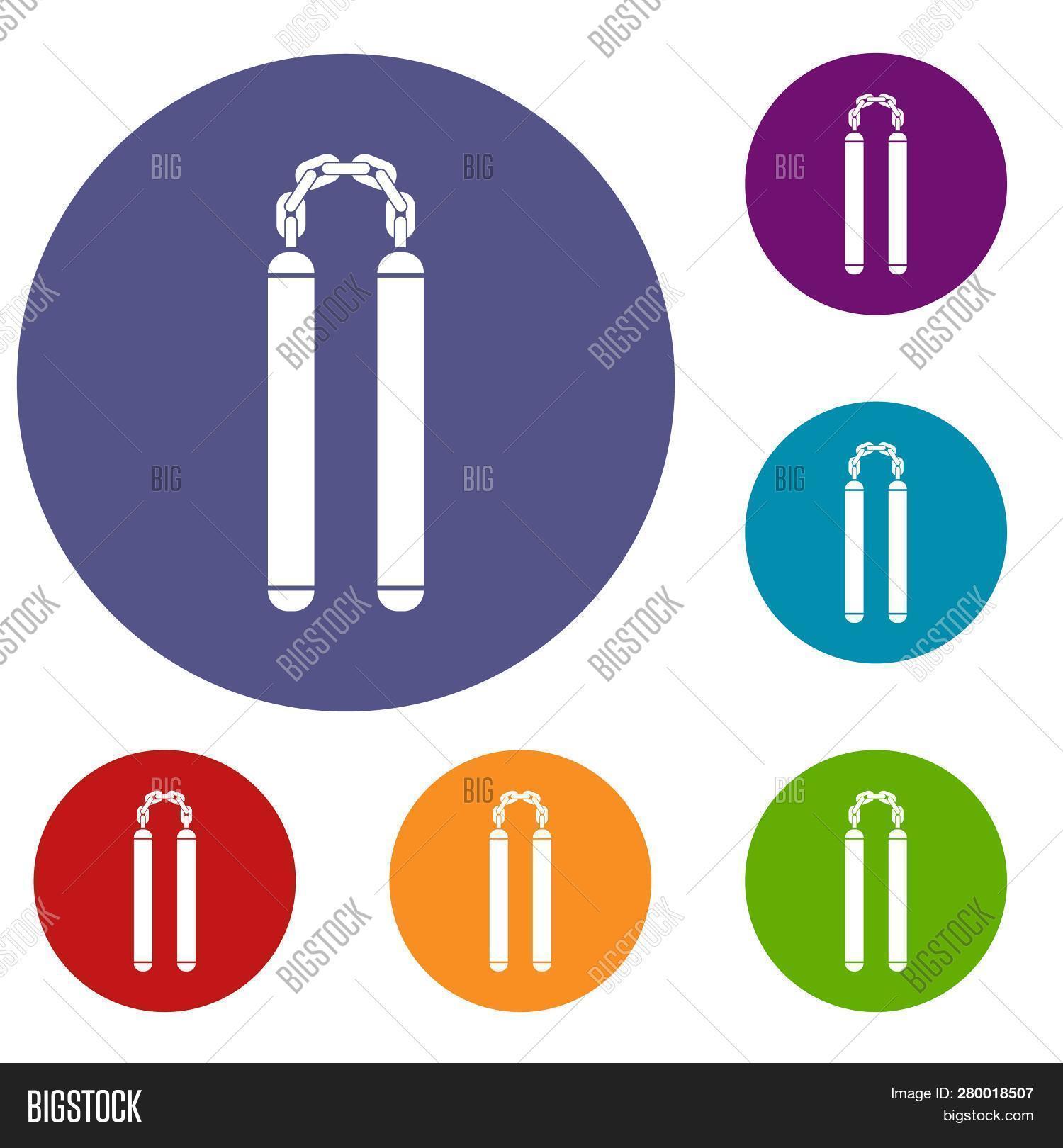 Nunchaku Icons Set Image & Photo (Free Trial) | Bigstock