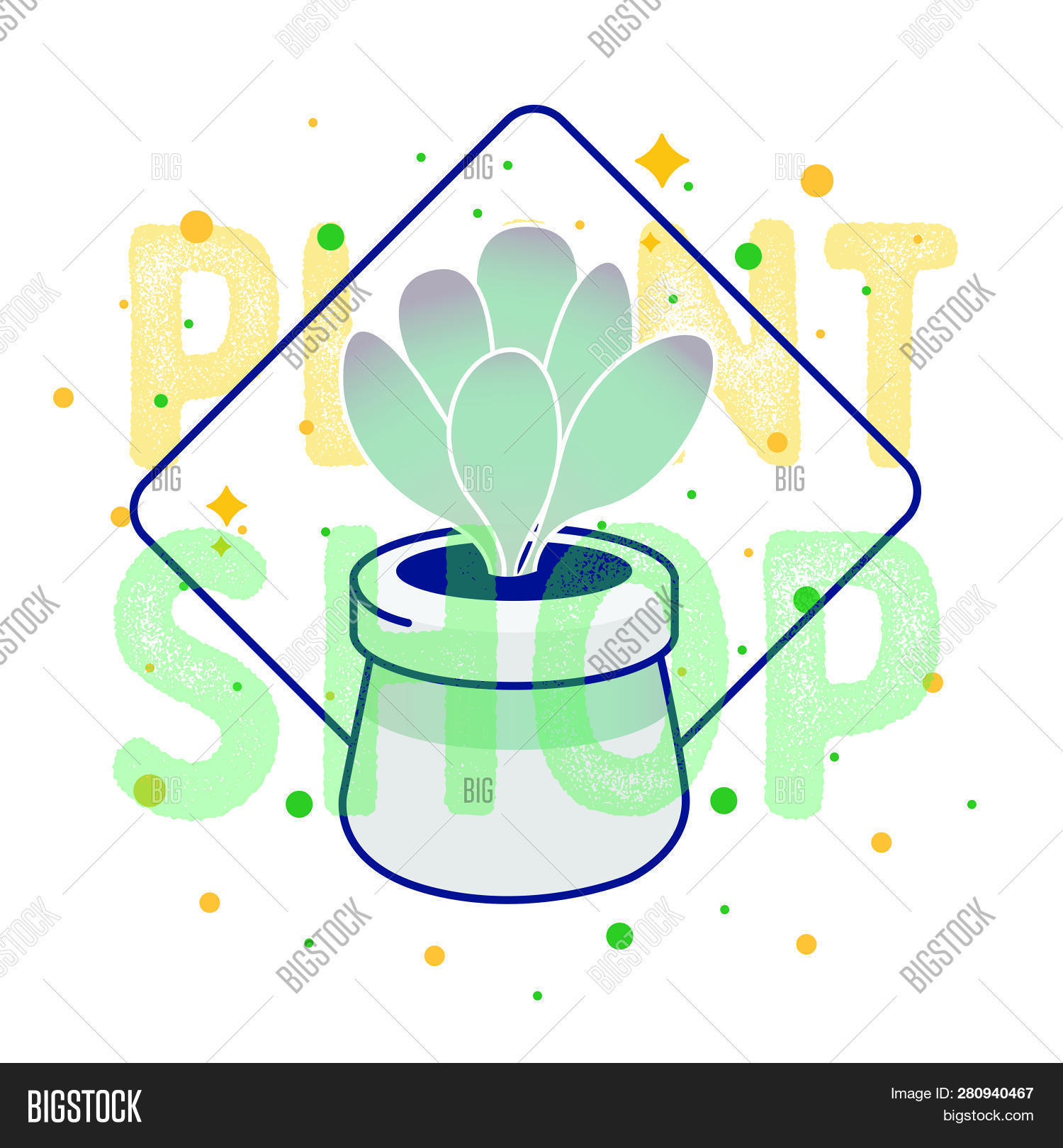 Plant Shop Template Vector & Photo (Free Trial) | Bigstock