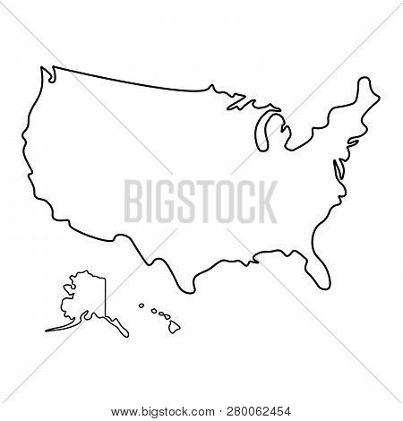 Map Usa - Outline. Vector & Photo (Free Trial) | Bigstock