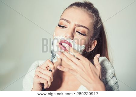 Lady Shaves Her Face Image & Photo (Free Trial) | Bigstock