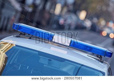 Police Car Blue Lights Image & Photo (Free Trial) | Bigstock