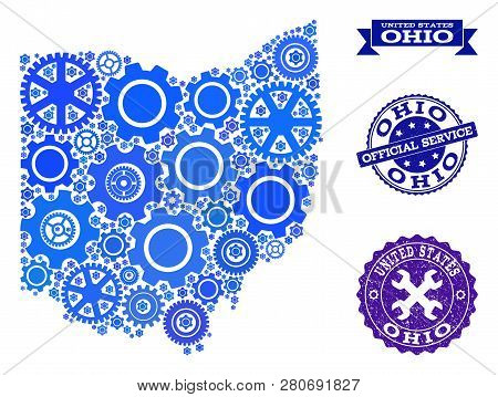 Map Ohio State Formed Vector & Photo (Free Trial) | Bigstock