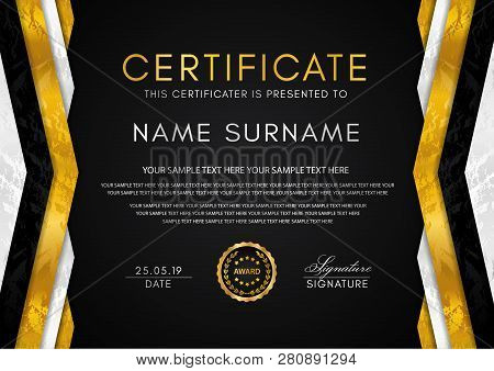 Certificate Template Vector & Photo (Free Trial) | Bigstock
