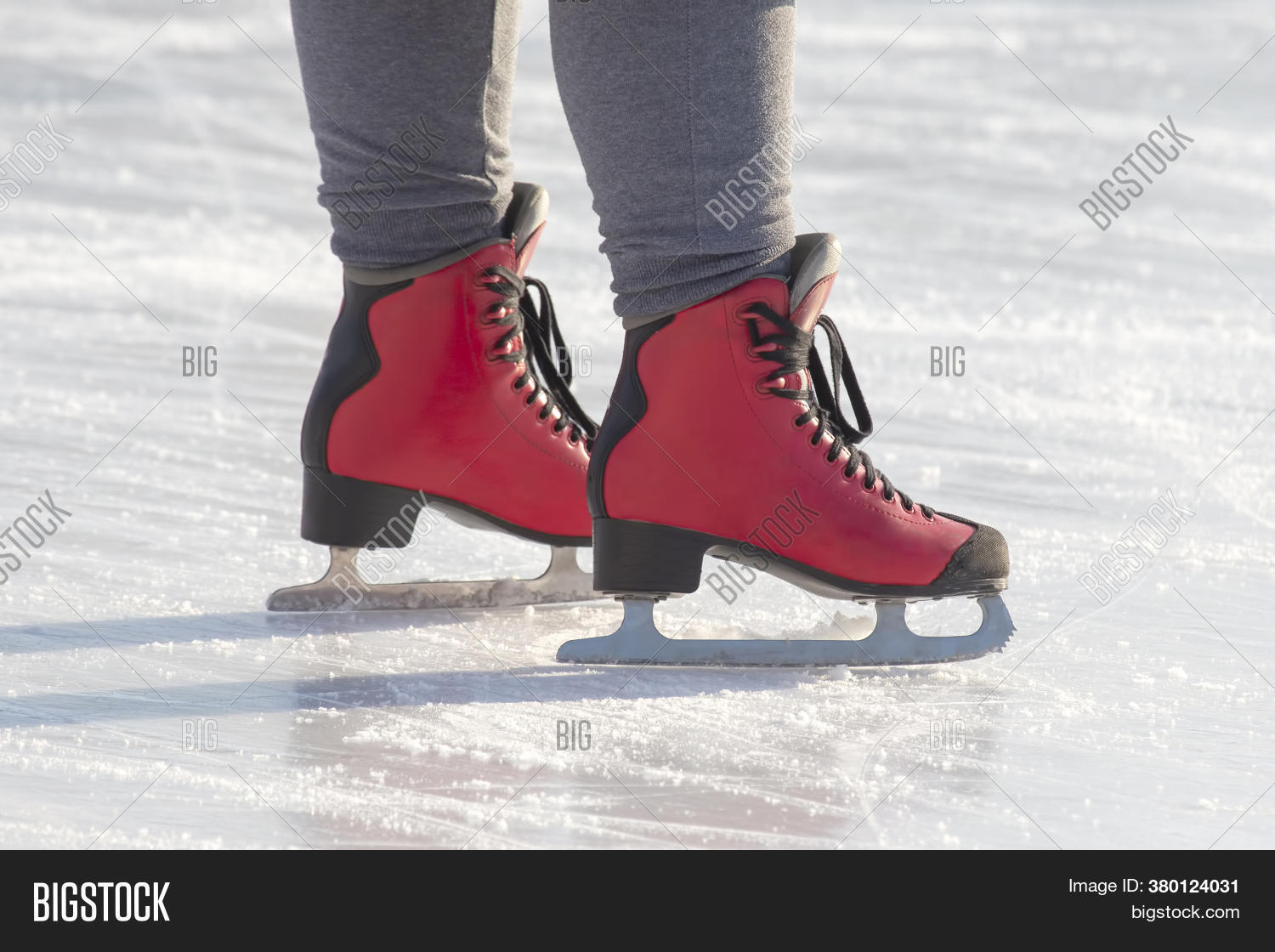 Feet Red Skates On Ice Image & Photo (Free Trial) | Bigstock