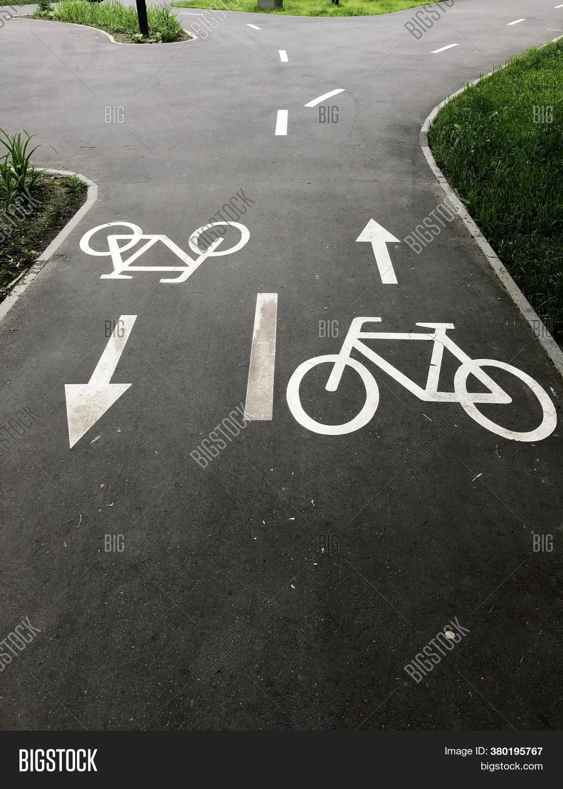 Bike Lane. Bike Signs Image & Photo (Free Trial) | Bigstock