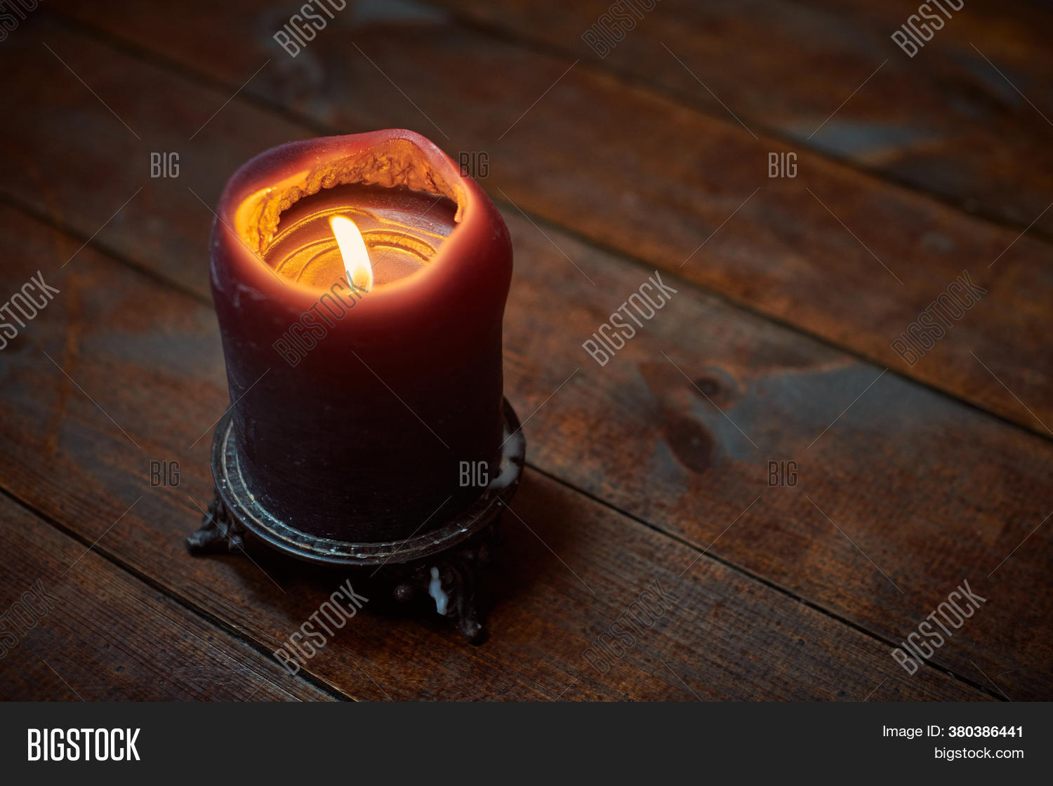 Big Candle On Wooden Image & Photo (Free Trial) | Bigstock