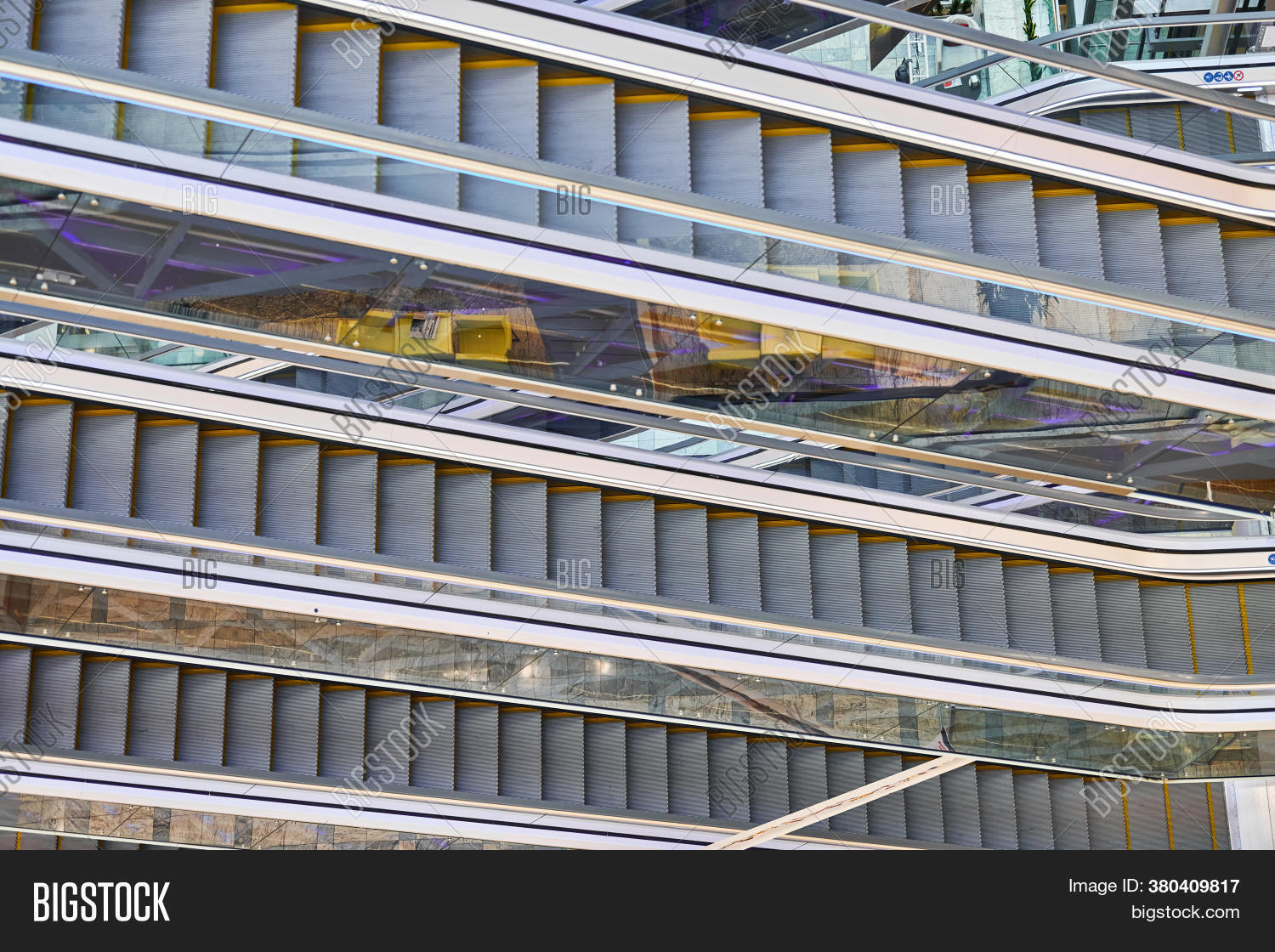 Crisscross Escalators Image & Photo (Free Trial) | Bigstock