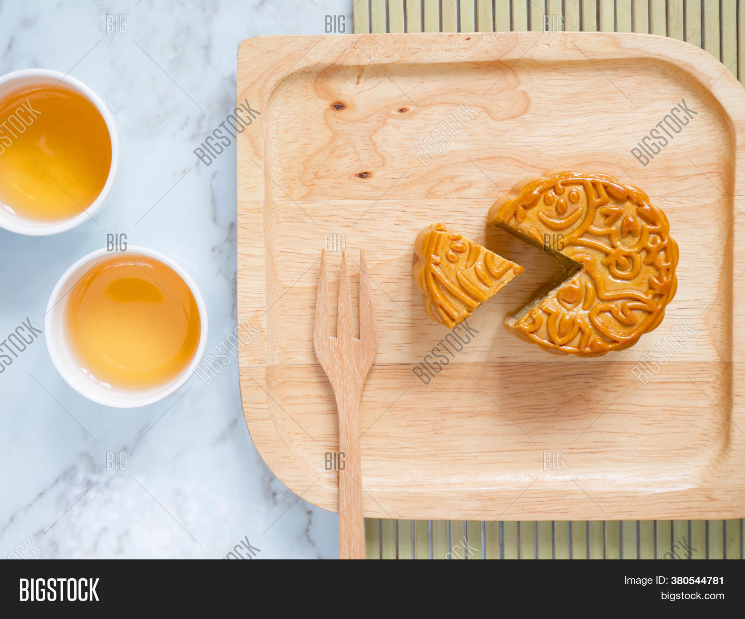Mooncake On Wooden Image & Photo (Free Trial) | Bigstock