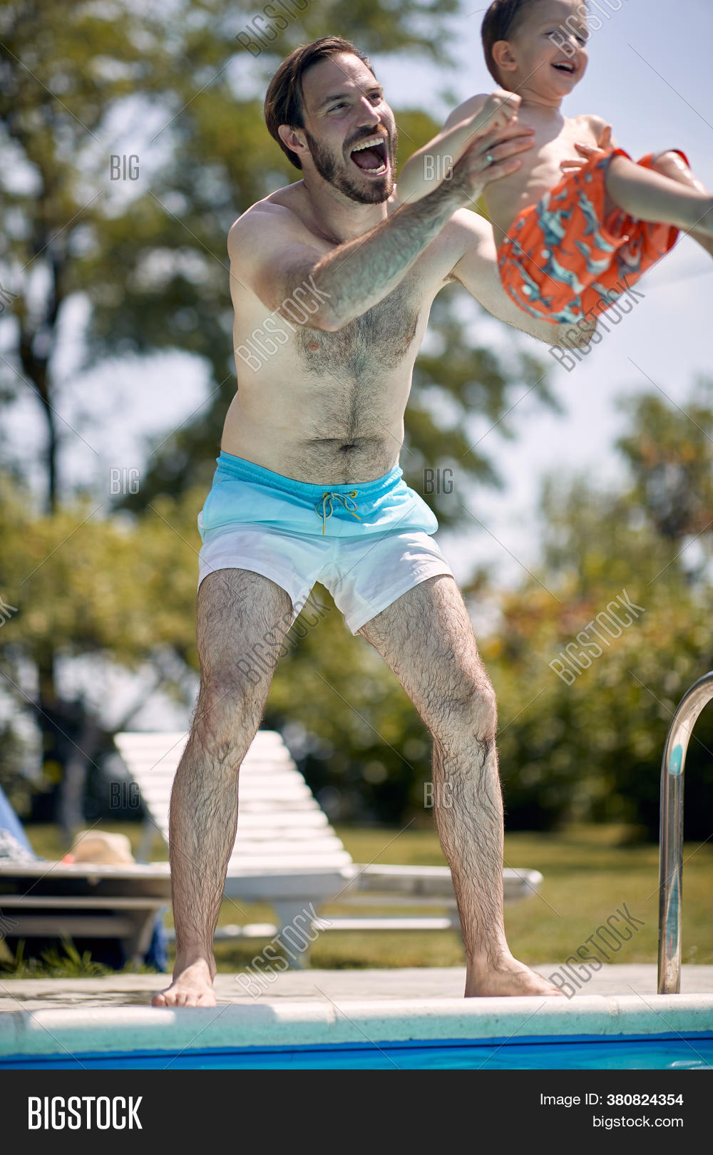 Dad Son Have Fun Pool. Image & Photo (Free Trial) | Bigstock