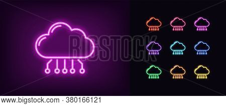 Neon Cloud Hosting Vector & Photo (Free Trial) | Bigstock