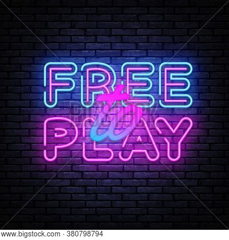 Free Play Neon Text Vector & Photo (Free Trial) | Bigstock