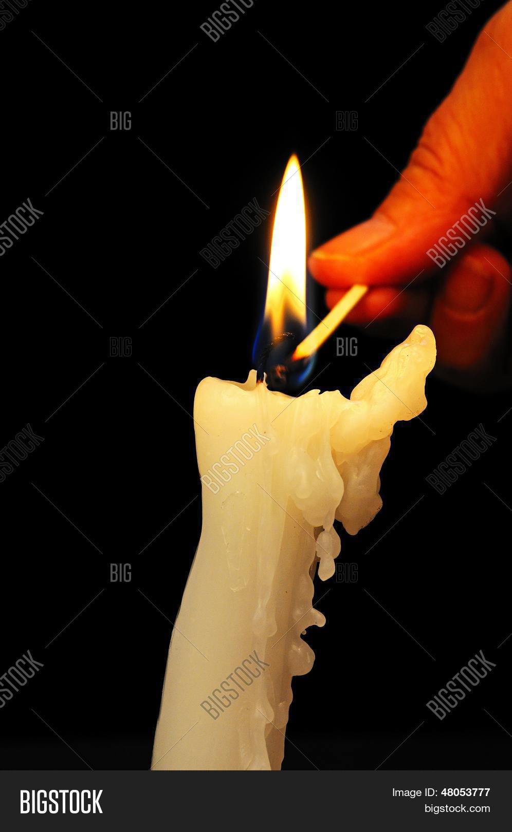 Lighting White Candle Image & Photo (Free Trial) | Bigstock