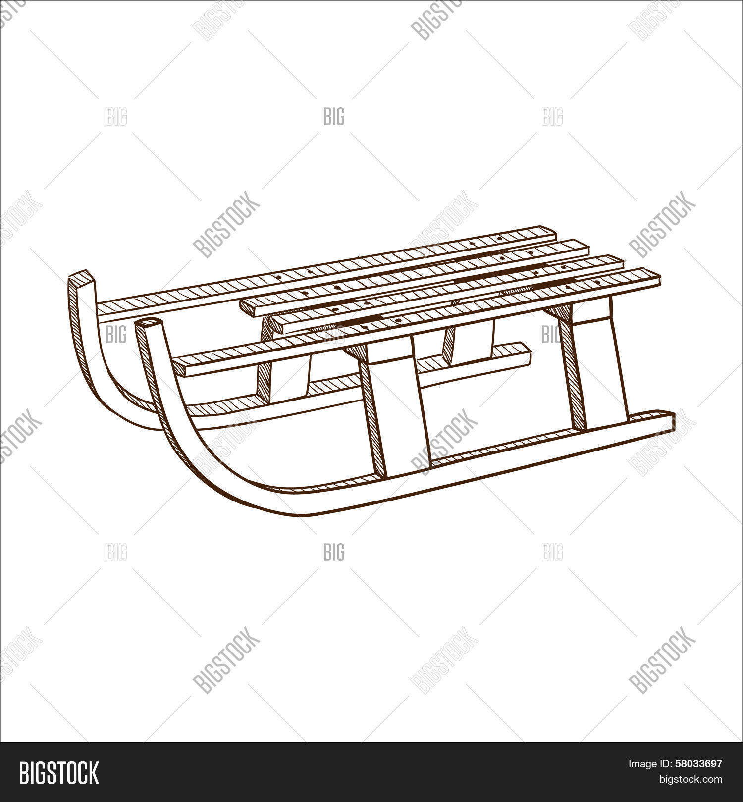 Sled Isolated On Vector & Photo (Free Trial) | Bigstock