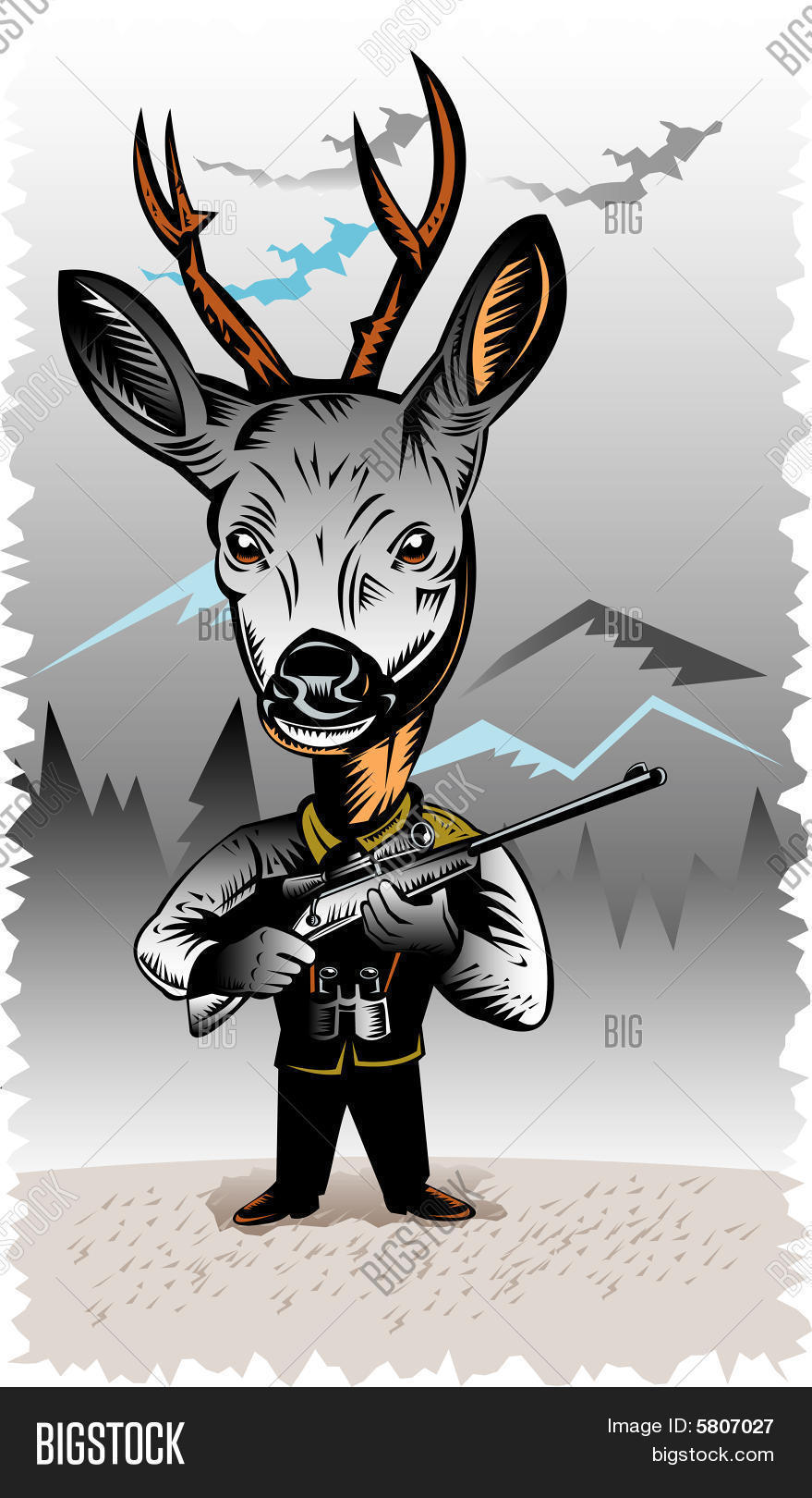 Deer Hunter Holding Vector & Photo (Free Trial) | Bigstock