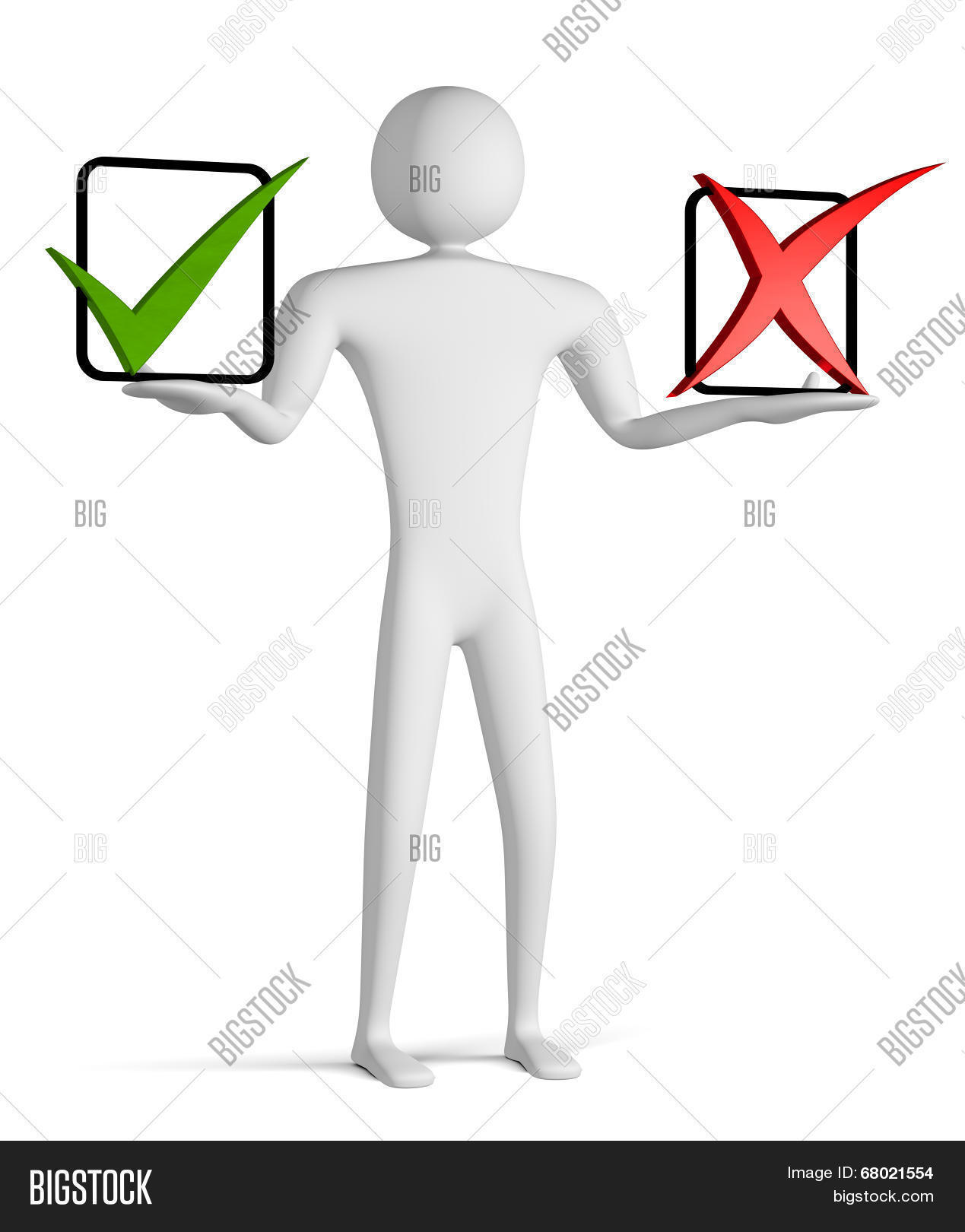 3D Man Holding Tick Image & Photo (Free Trial) | Bigstock