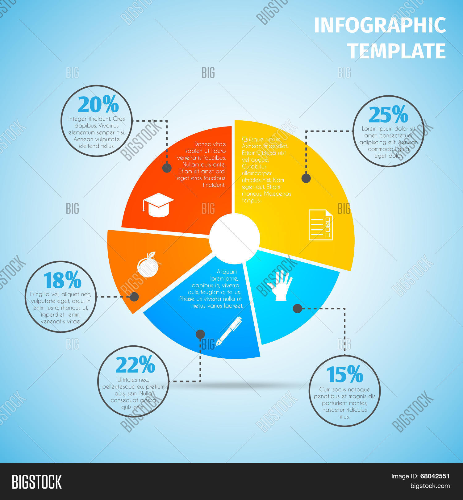 Pie Chart Education Vector & Photo (Free Trial) | Bigstock
