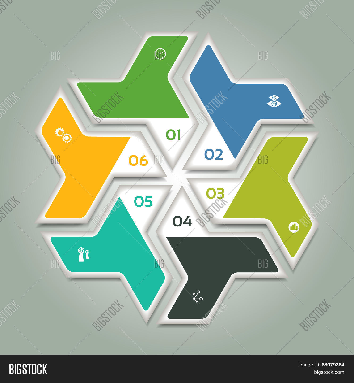 Cycle Diagram Six Vector & Photo (Free Trial) | Bigstock