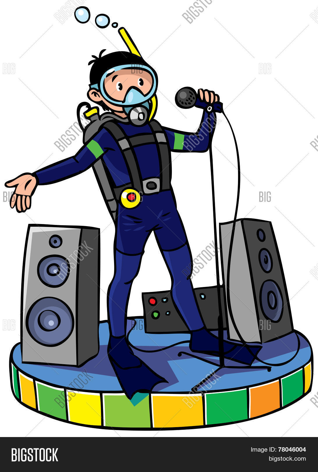 Diver Microphone Vector & Photo (Free Trial) | Bigstock
