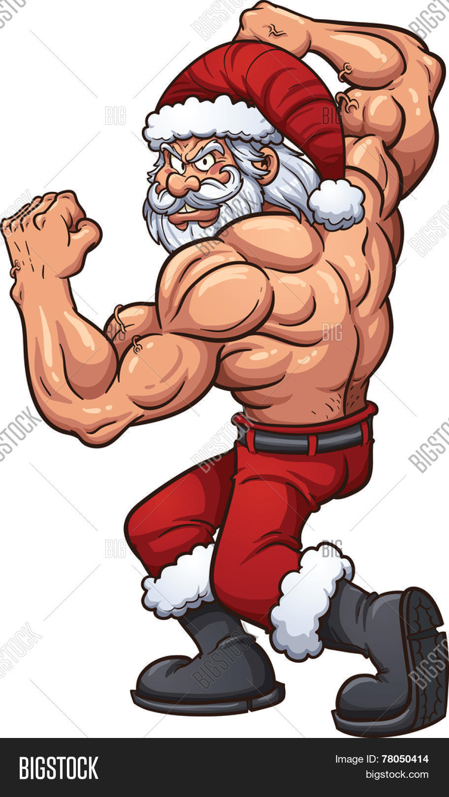 Strong Cartoon Santa Vector & Photo (Free Trial) | Bigstock