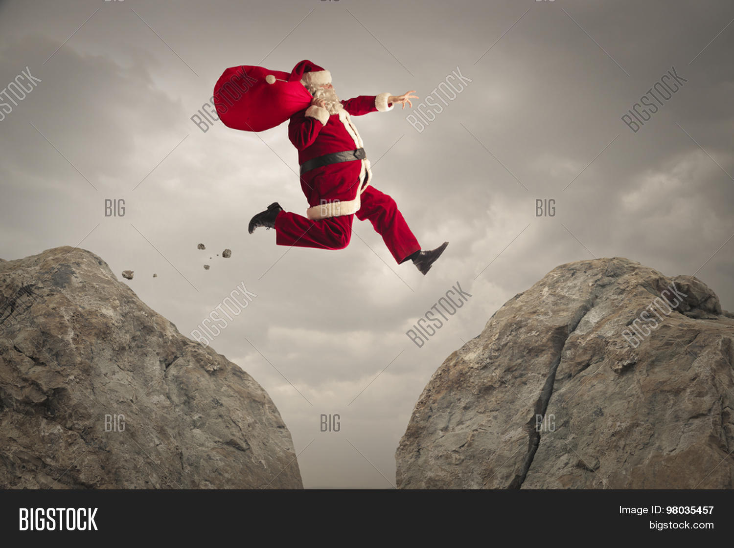 Santa Claus Jumping On Image & Photo (Free Trial) | Bigstock