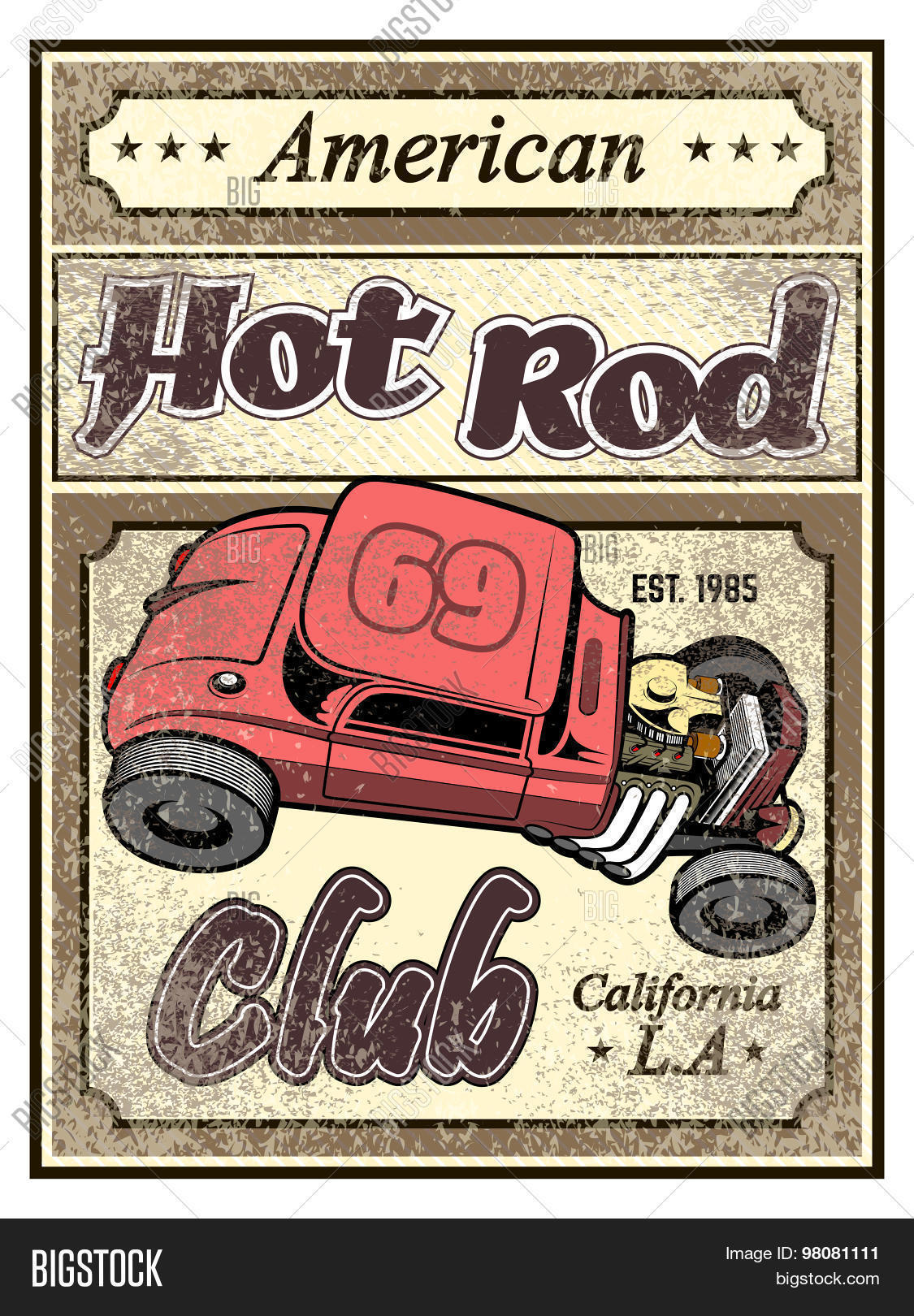 Vintage Drag Race Car Vector & Photo (Free Trial) | Bigstock