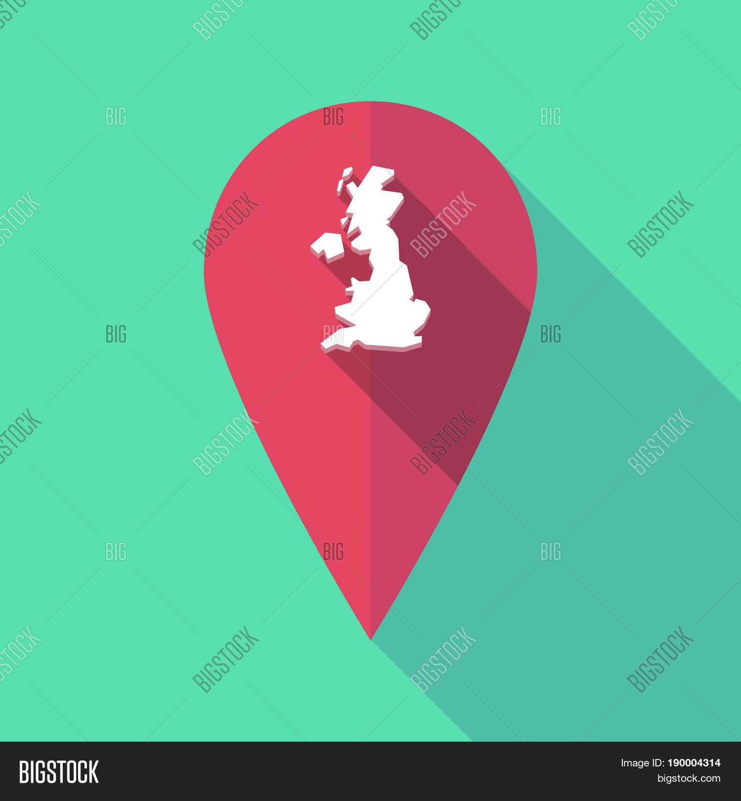 Long Shadow Map Mark Vector & Photo (Free Trial) | Bigstock